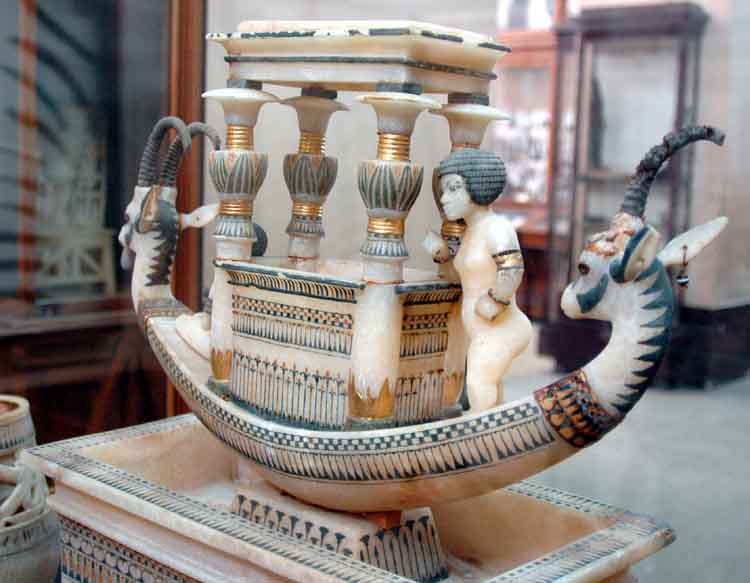 Ancient Egypt and Archaeology Web Site - alabaster boat, syrian ibex 1